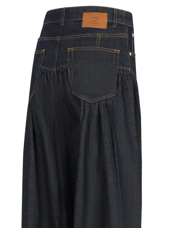GANNI Jeans A Corsetto In Denim Testurizzato