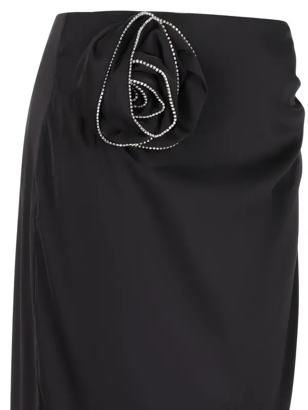 ROTATE BY BIRGER CHRISTENSEN Gonna Midi Con Dettaglio Rosa