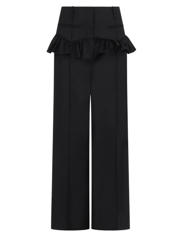 GANNI Pantalone In Lana Calandrata