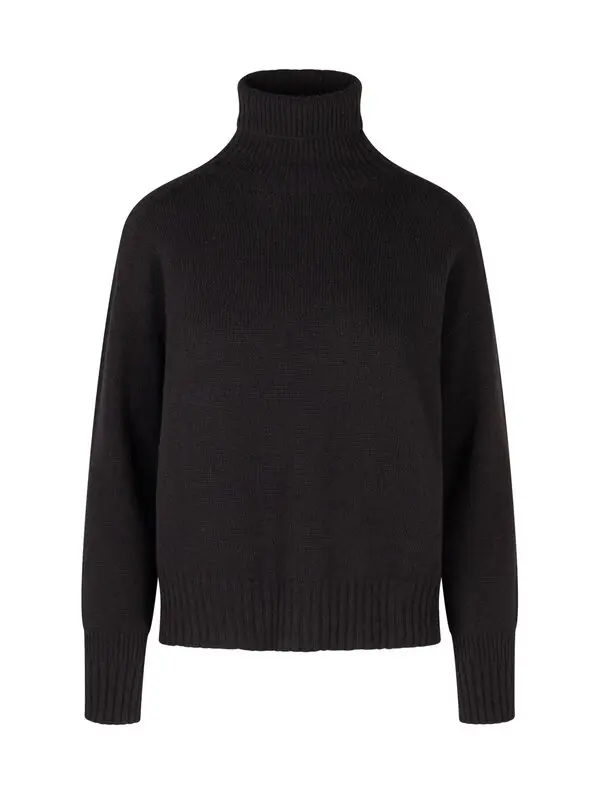 VANISE Penelope Turtleneck Knit Top - Nero