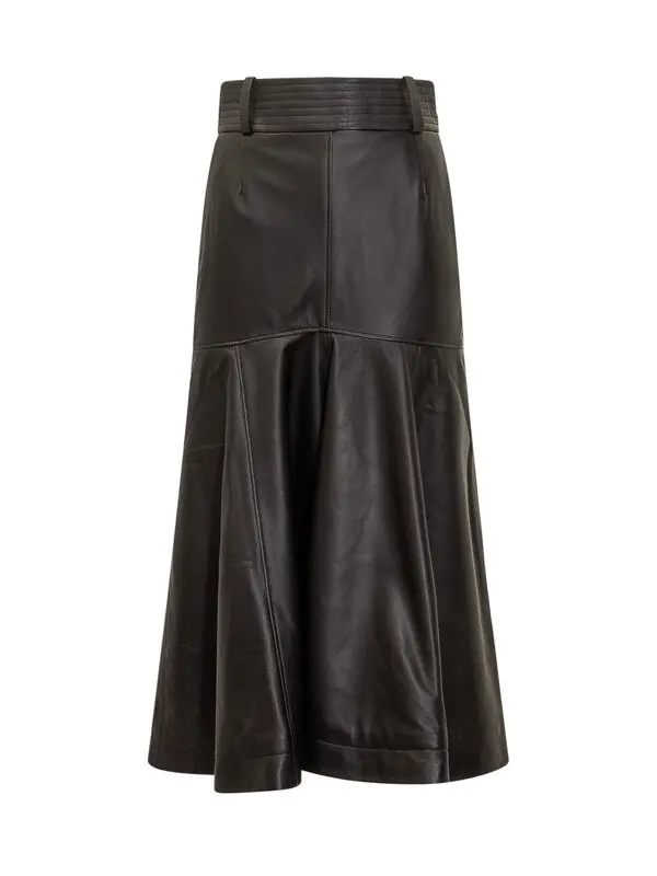 MOM'S PANTS Draped Mini Leather Skirt With Draping Detail