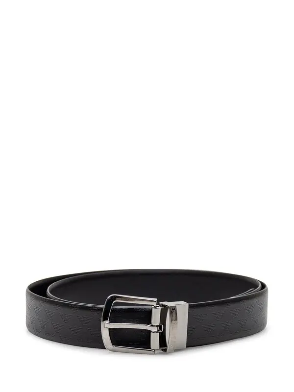 Emporio Armani Tongue Belt In 100% Bovine Leather