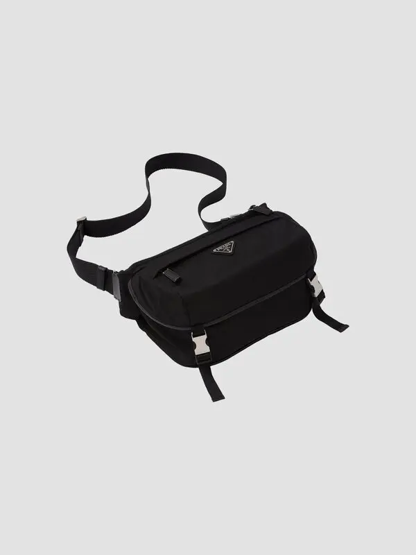 Prada Re-nylon And Saffiano Leather Shoulder Bag - Black