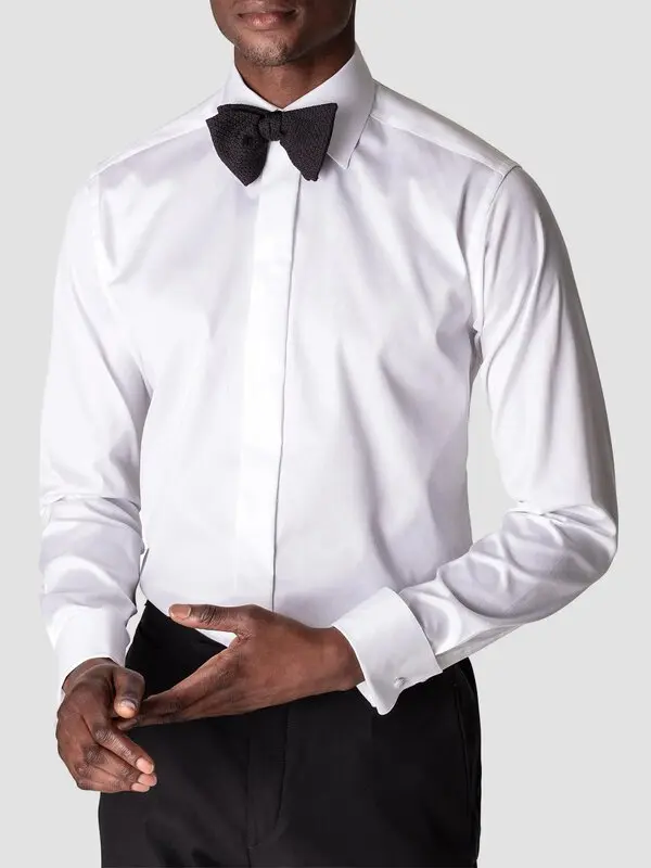 Eton Slim-fit Fly Front Twill Tuxedo Shirt