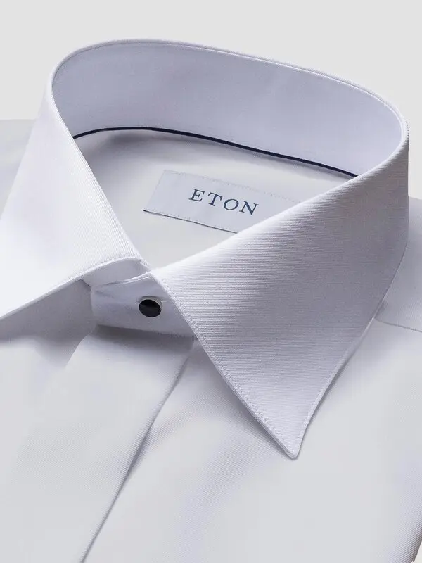Eton Slim-fit Fly Front Twill Tuxedo Shirt