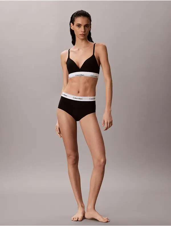 Calvin Klein Icon Cotton Modal Lightly Lined Triangle Bralette - Black