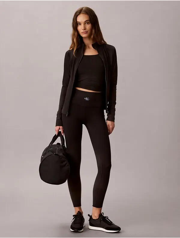 Calvin Klein Soft Sport High Rise Monologo 7/8 Leggings - Black
