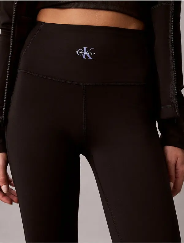 Calvin Klein Soft Sport High Rise Monologo 7/8 Leggings - Black