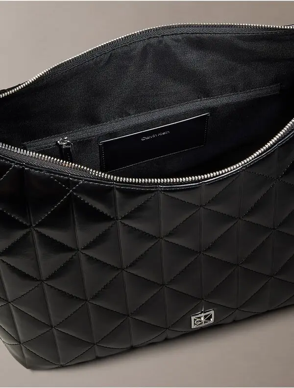 Calvin Klein Quilted Emblem Medium Shoulder Bag