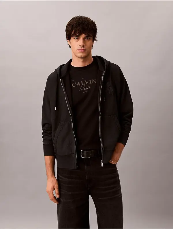 Calvin Klein Monogram Logo Zip Hoodie