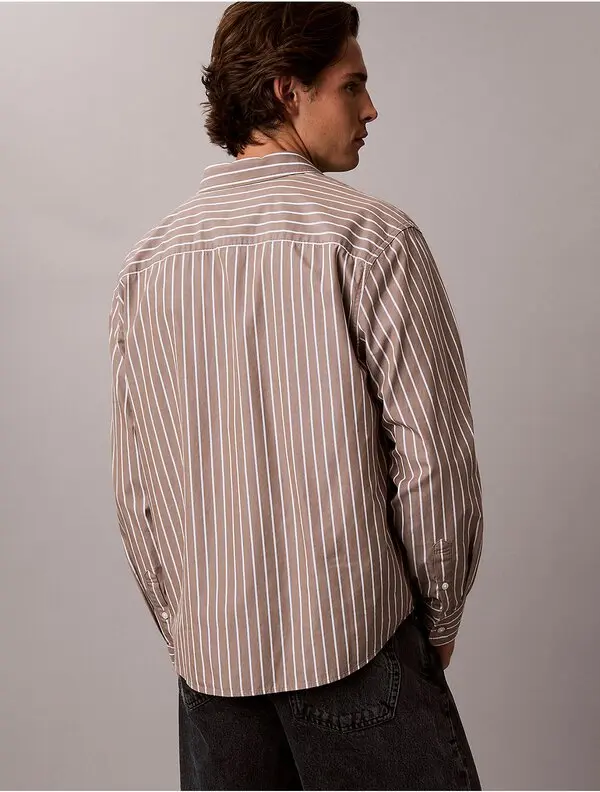 Calvin Klein Graphic Relaxed Button-down Shirt - Walnut