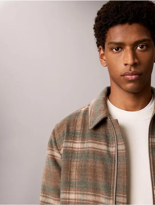 Calvin Klein Yarn-dyed Plaid Chore Jacket