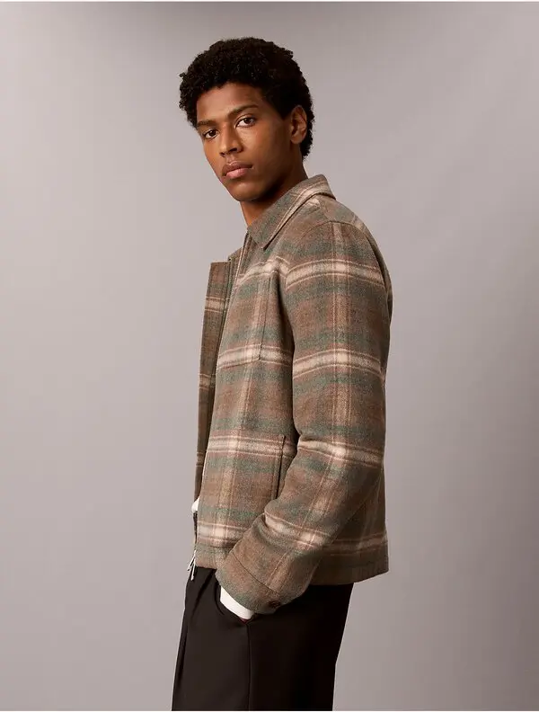 Calvin Klein Yarn-dyed Plaid Chore Jacket