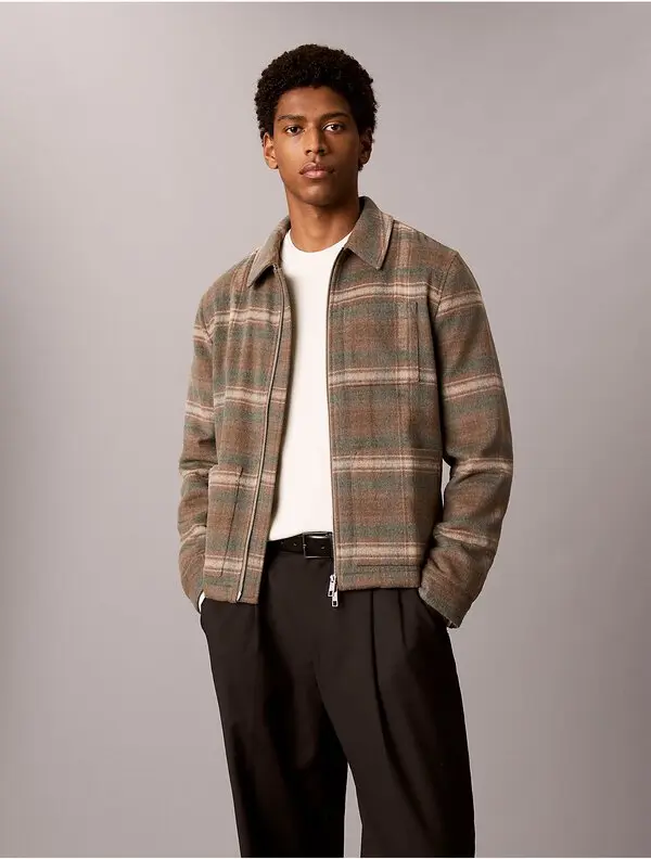 Calvin Klein Yarn-dyed Plaid Chore Jacket