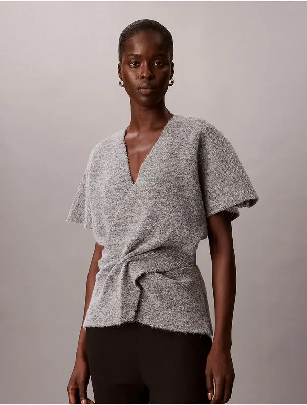 Calvin Klein Twist Front V-neck Sweater