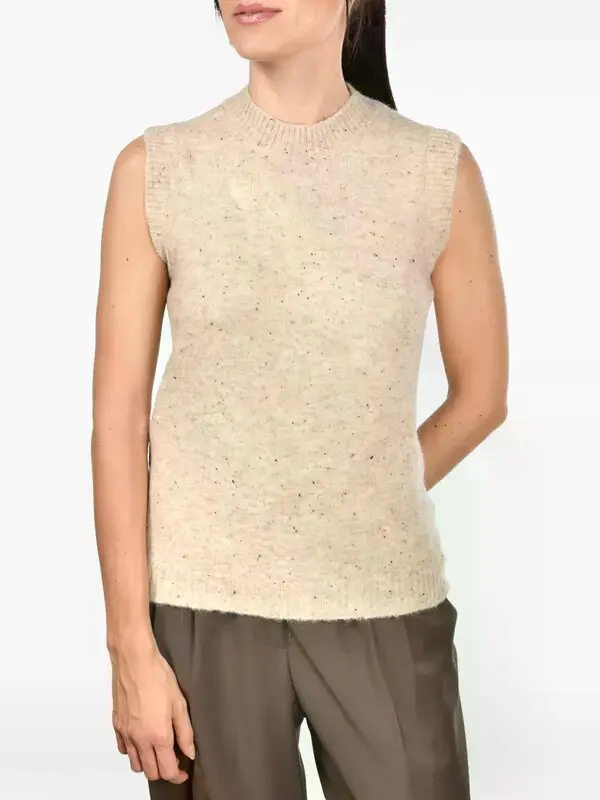 GRAN SASSO Flecked-knit Sleeveless Top