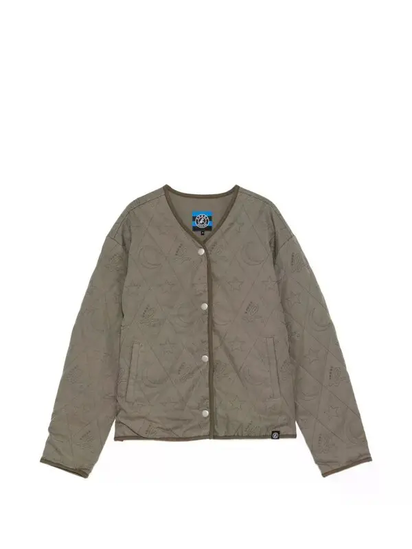 AGNES B. Star-pattern Quilted Jacket - Green