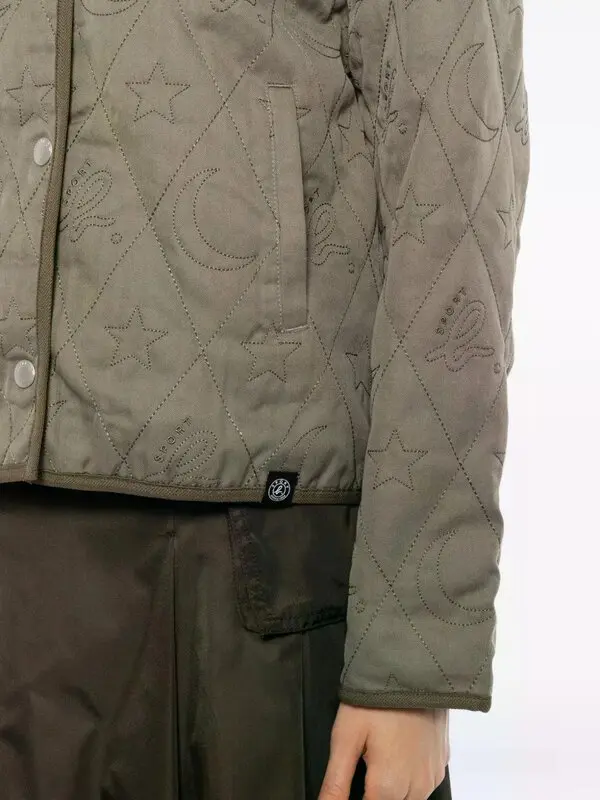 AGNES B. Star-pattern Quilted Jacket - Green