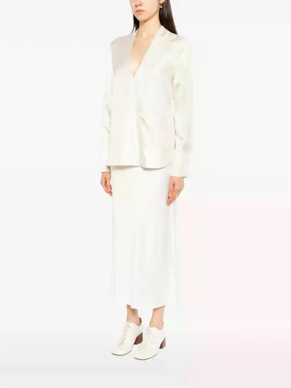 Loulou De Saison V-neck Wrap-front Blouse