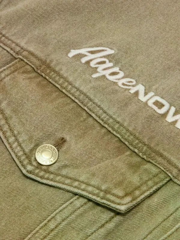 AAPE BY *A BATHING APE Moonface-print Detachable-hood Denim Jacket
