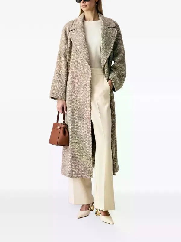 Luisa Spagnoli Segnalibro Herringbone-pattern Belted Coat