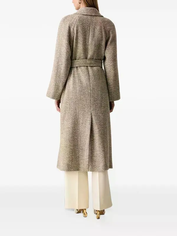 Luisa Spagnoli Segnalibro Herringbone-pattern Belted Coat