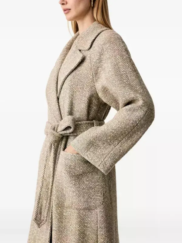 Luisa Spagnoli Segnalibro Herringbone-pattern Belted Coat