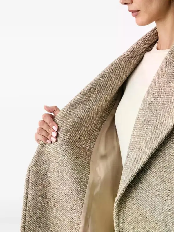 Luisa Spagnoli Segnalibro Herringbone-pattern Belted Coat