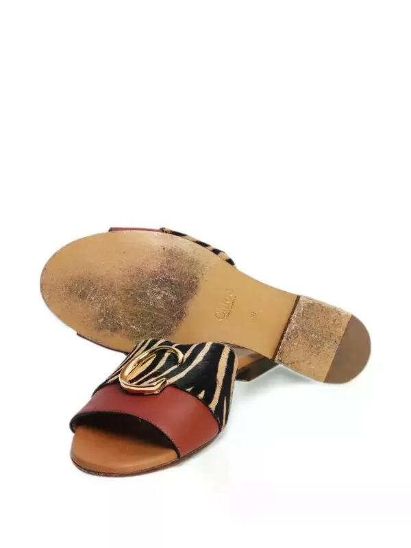 Chloé Zebra-print Flat Sandals