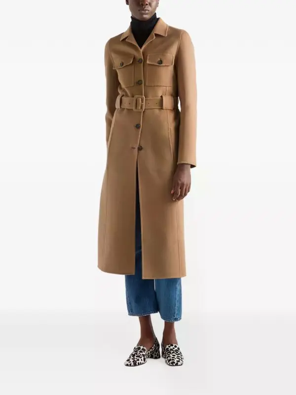 Prada Single-breasted Double-cloth Coat