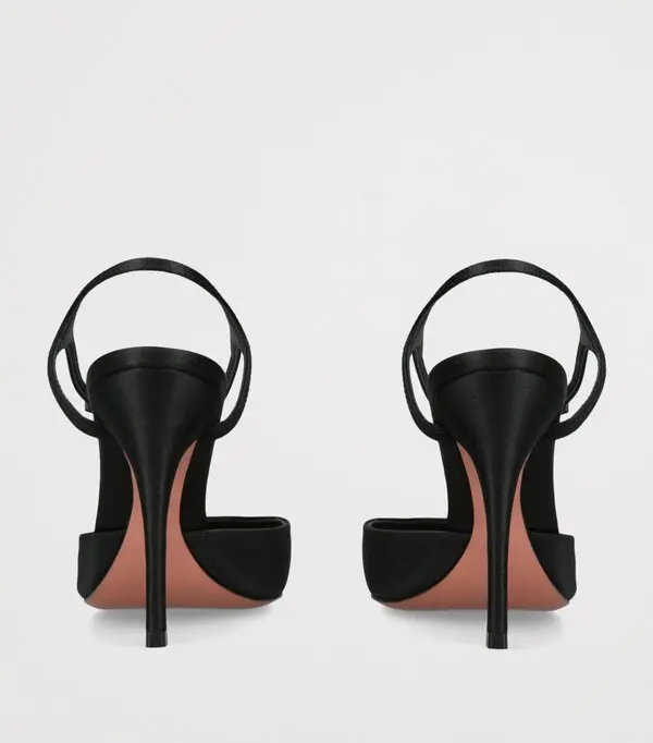Amina Muaddi Satin Carolyn Pumps 100