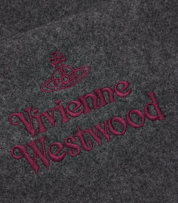 VIVIENNE WESTWOOD Wool Logo Scarf - Grey