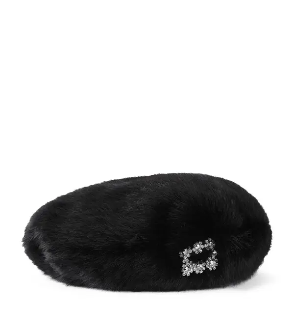 ROGER VIVIER Faux Fur Efflorescence Beret