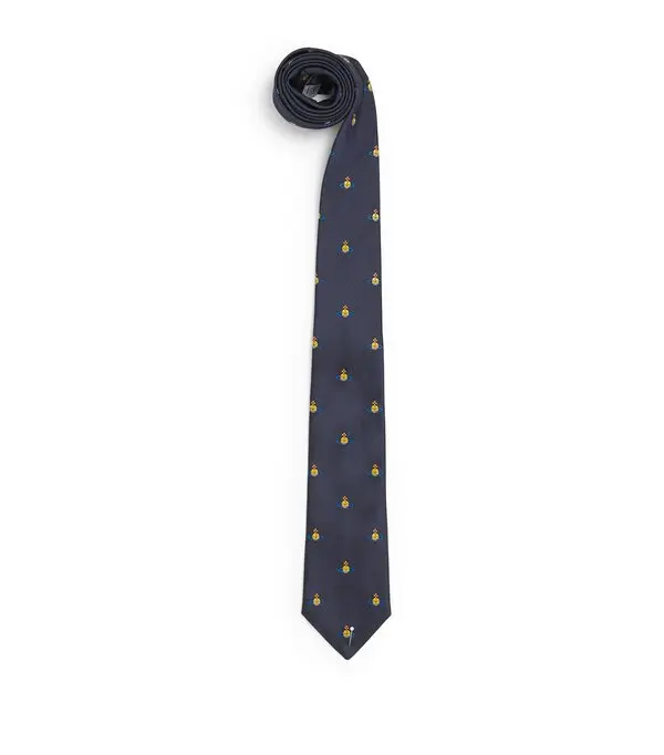 VIVIENNE WESTWOOD Silk Orb Tie - Blue