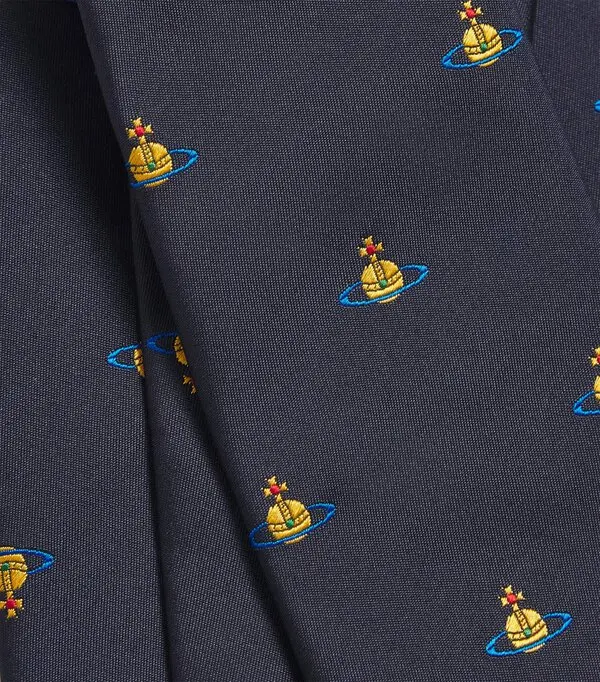 VIVIENNE WESTWOOD Silk Orb Tie - Blue