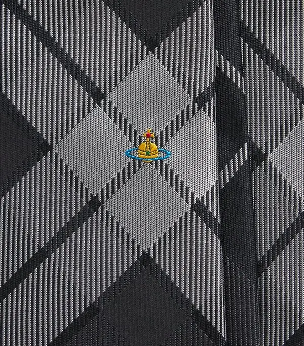 VIVIENNE WESTWOOD Silk Check Orb Tie - Black