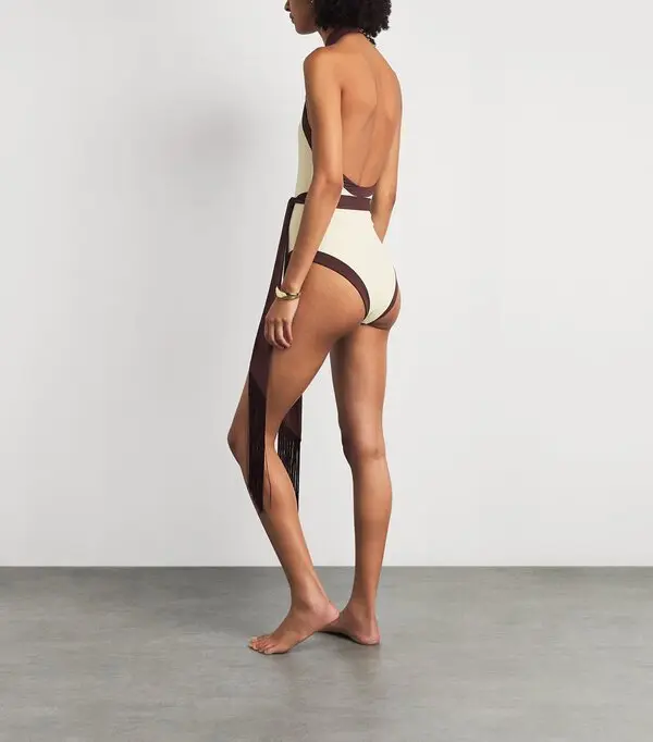 TALLER MARMO Halterneck Belted Swimsuit