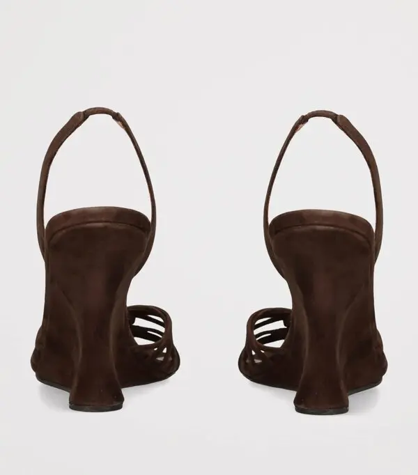AQUAZZURA Suede Serenity Wedge Sandals 95