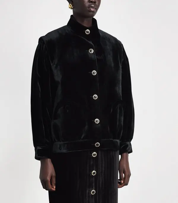 BLAZÉ MILANO Velvet Etoile Olma Bomber Jacket