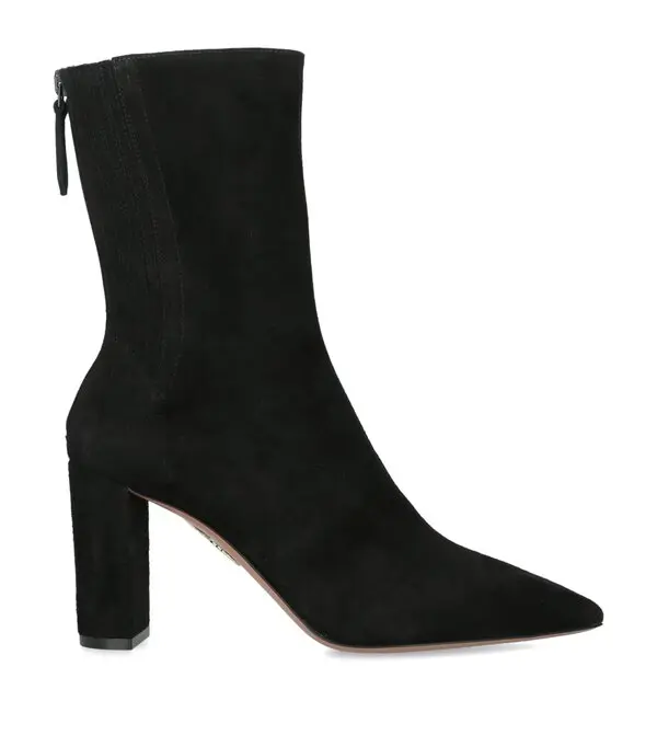 AQUAZZURA Suede Saint Honore Ankle Boots 85