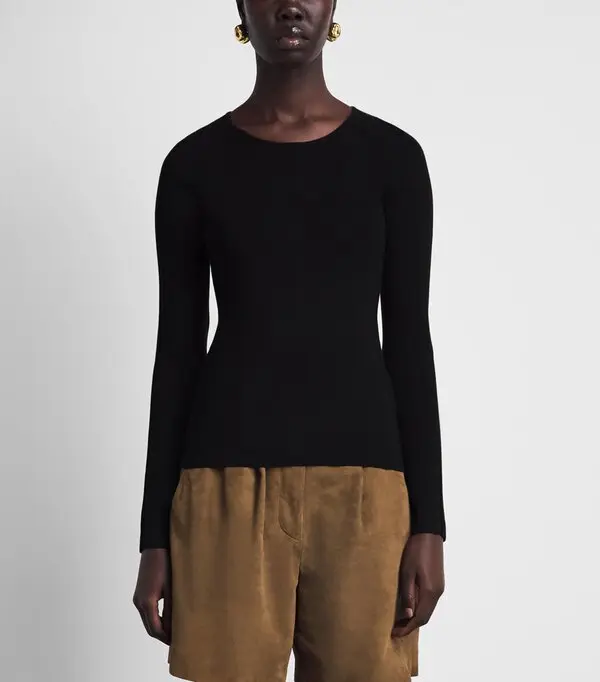 JOSEPH Silk-blend Long-sleeve Nali Top
