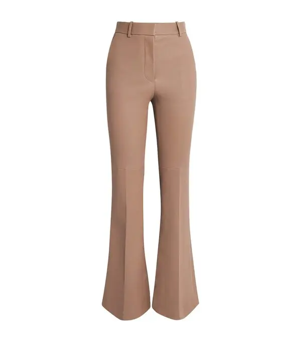 JOSEPH Leather Tafira Flared Trousers