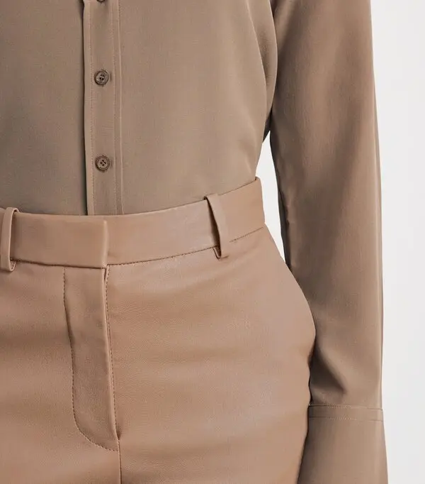 JOSEPH Leather Tafira Flared Trousers