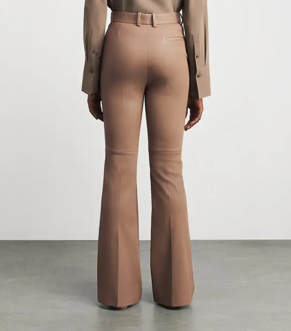 JOSEPH Leather Tafira Flared Trousers