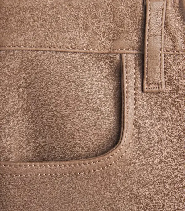 JOSEPH Leather Stretch Duke Trousers - Brown