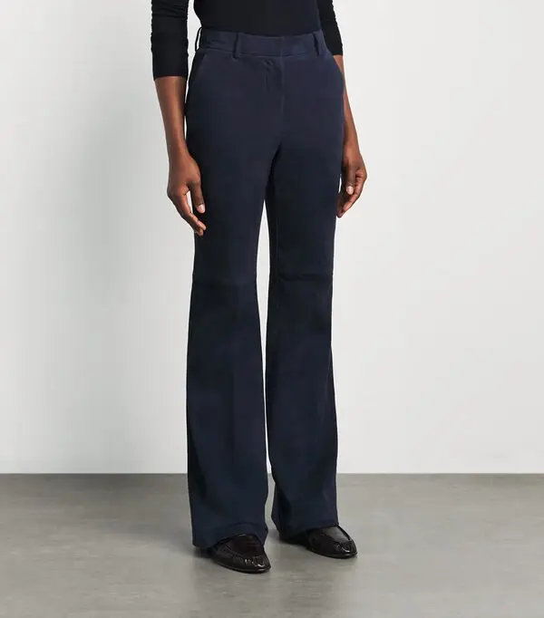 JOSEPH Suede Tafira Flared Trousers