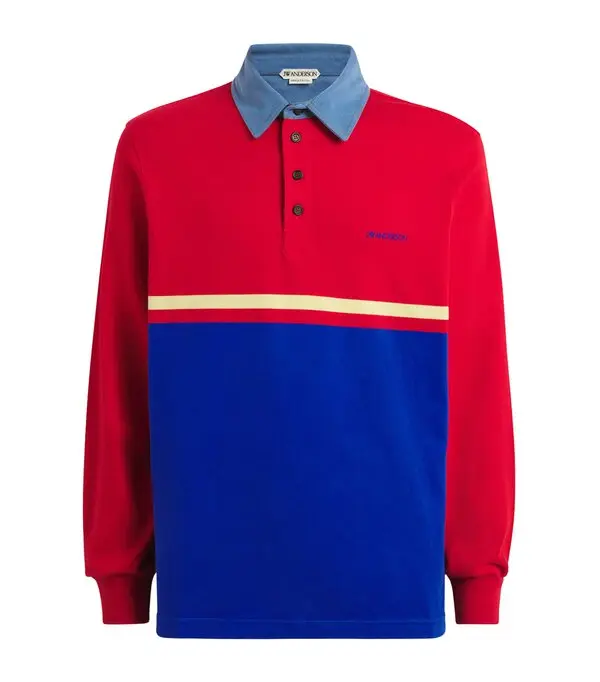 JW Anderson Cotton Contrast Rugby Shirt - Red