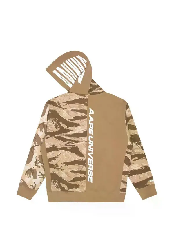 AAPE BY *A BATHING APE Camo-print Logo-patch Hoodie - Neutrals