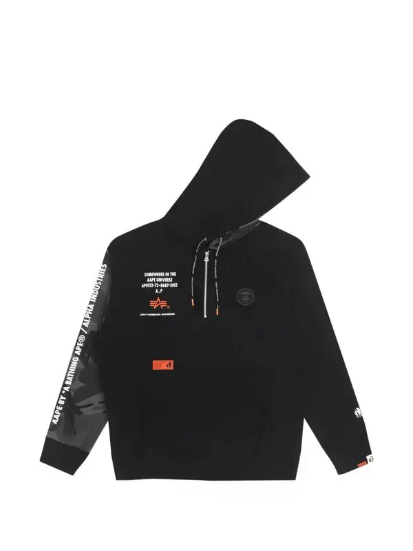 AAPE BY *A BATHING APE Moonface Convertible Hoodie - Black