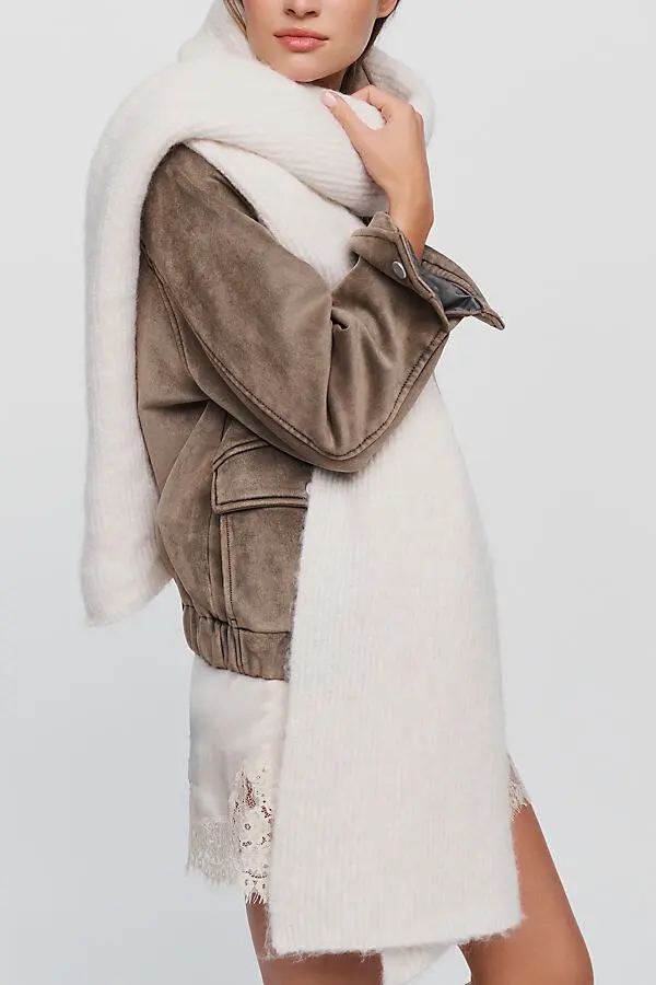 Anthropologie The Cloud Soft Knit Scarf - Cream